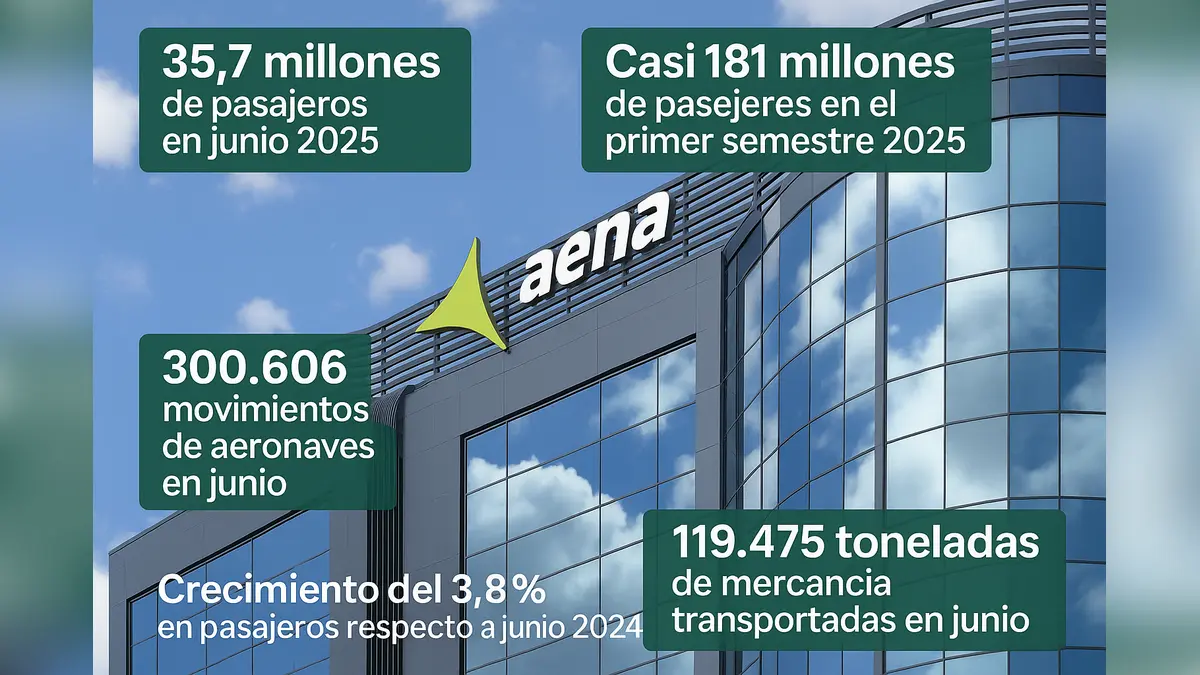 Aena bate récord con 35,7 millones de pasajeros en junio de 2025 ...